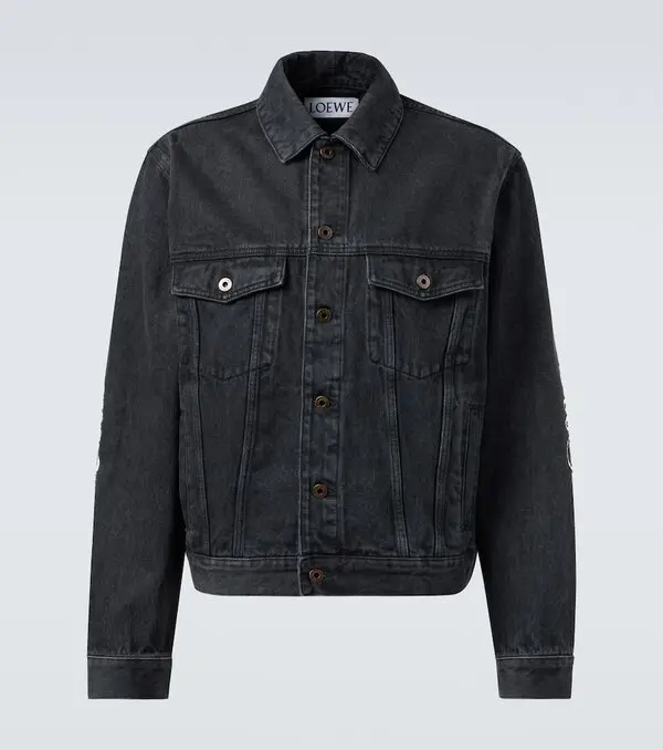 Loewe Anagram Denim Trucker Jacket - Black