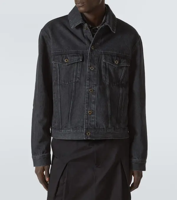 Loewe Anagram Denim Trucker Jacket - Black