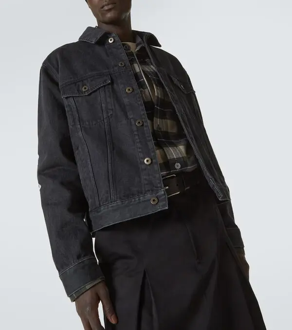 Loewe Anagram Denim Trucker Jacket - Black