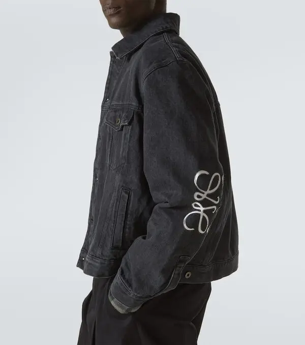 Loewe Anagram Denim Trucker Jacket - Black