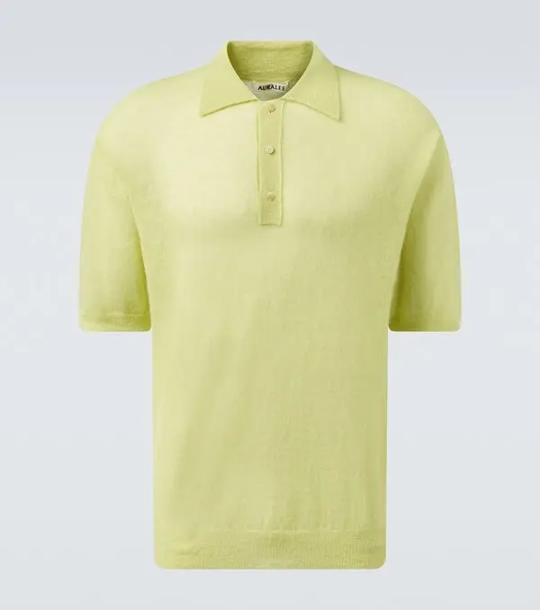 Auralee Mohair-blend Polo Sweater