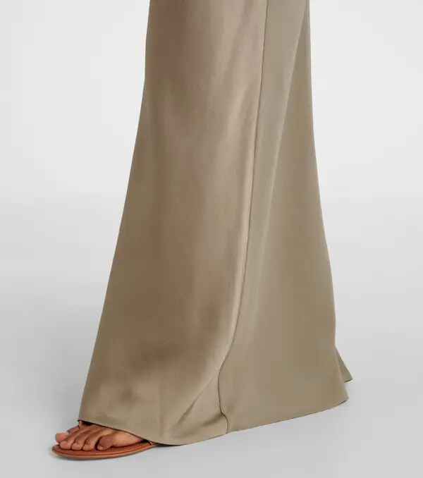 AMI Paris Paneled Satin Maxi Dress - Grey