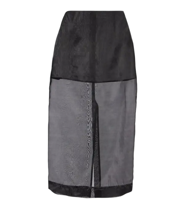 THE FRANKIE SHOP Silk-blend Midi Skirt - Black