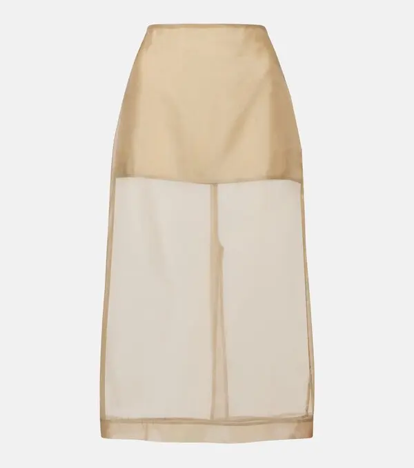 THE FRANKIE SHOP Silk-blend Midi Skirt - Brown