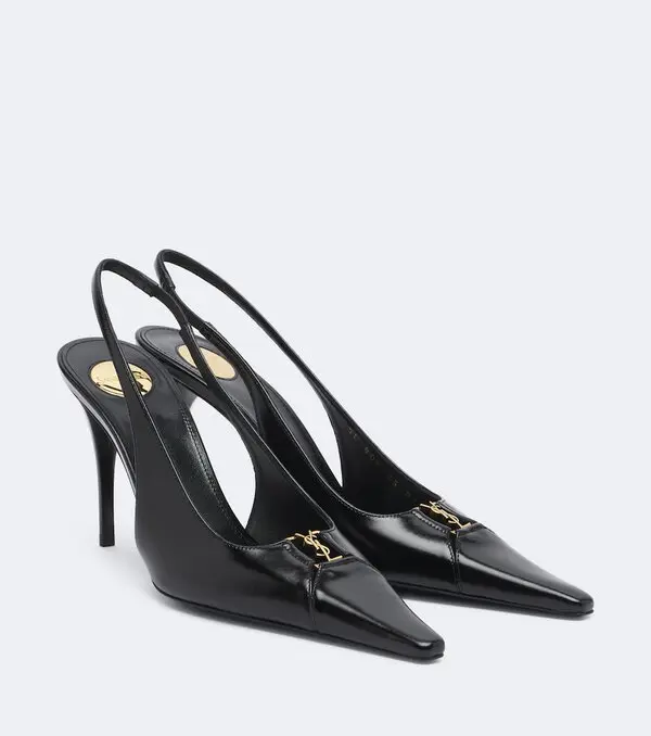 Saint Laurent Babylone Bretuil 90 Slingback Pumps - Black