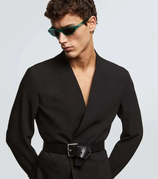 Balenciaga Neo Oval 2.0 Cat-eye Sunglasses - Green