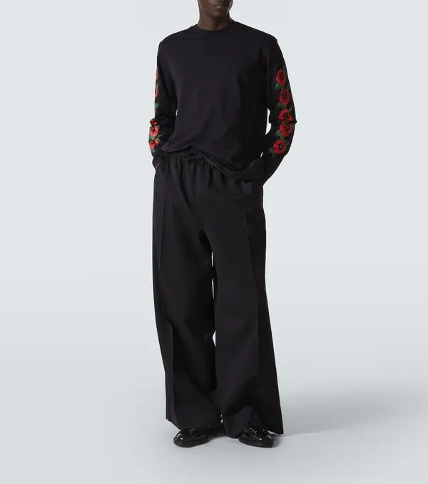 Simone Rocha Logo Floral Cotton Jersey T-shirt