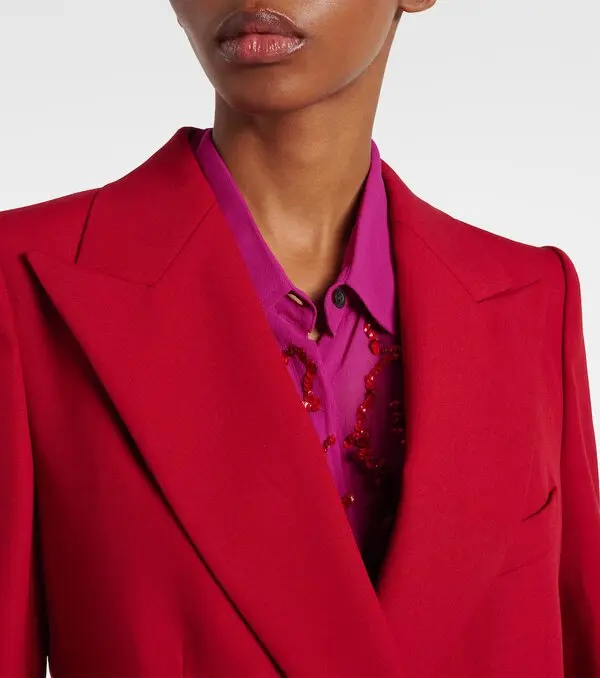 Dries Van Noten Double-breasted Wool Blazer - Red