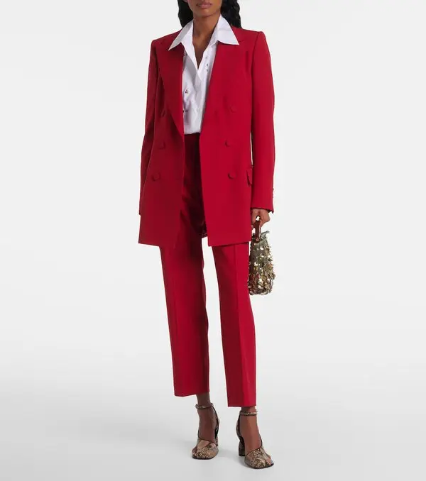 Dries Van Noten Double-breasted Wool Blazer - Red