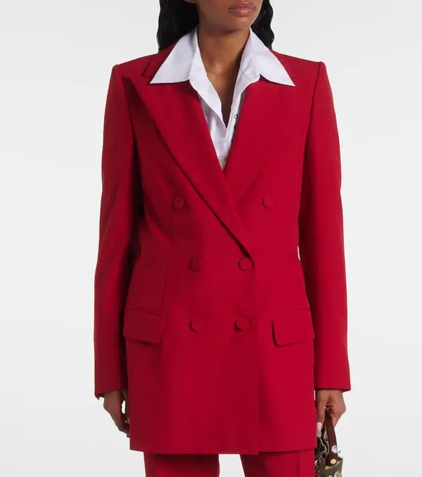 Dries Van Noten Double-breasted Wool Blazer - Red