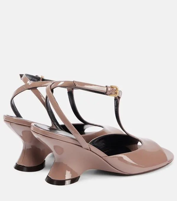 Dries Van Noten 75 Patent Leather Wedge Sandals