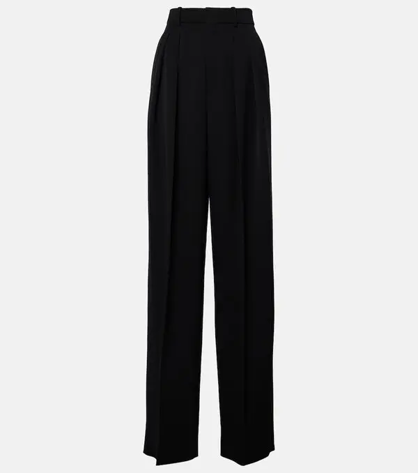 Saint Laurent High-rise Wool Tuxedo Pants - Black