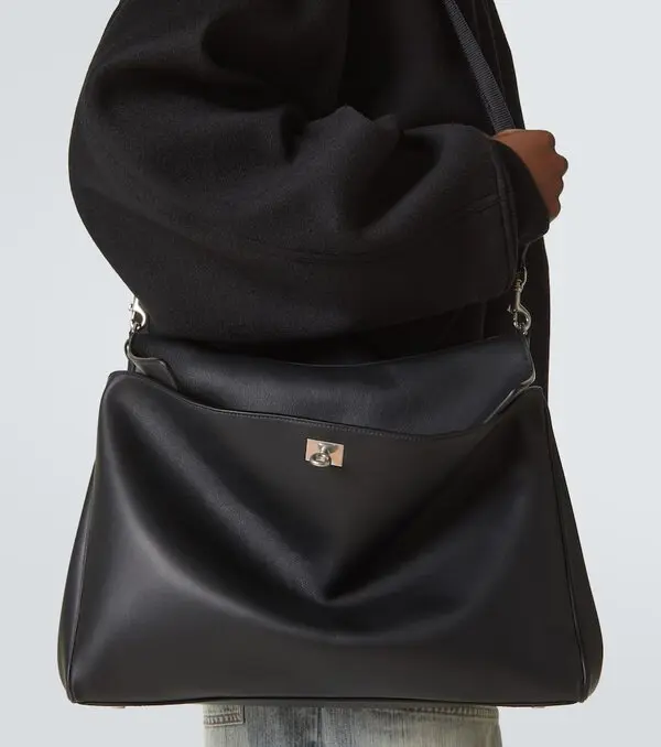 Balenciaga Rodeo Leather Messenger Bag - Black