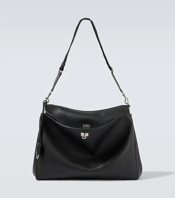 Balenciaga Rodeo Leather Messenger Bag - Black