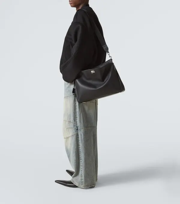 Balenciaga Rodeo Leather Messenger Bag - Black