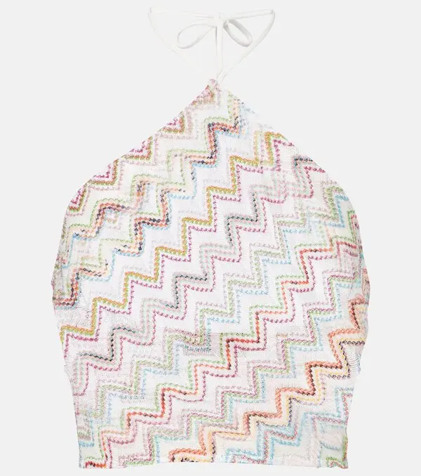Missoni Zigzag Lamé Halter Top