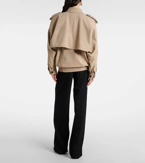 Saint Laurent Leather Jacket - Beige