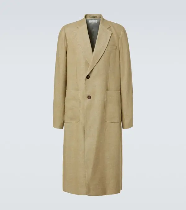 Our Legacy Robe Linen And Silk Overcoat - Beige