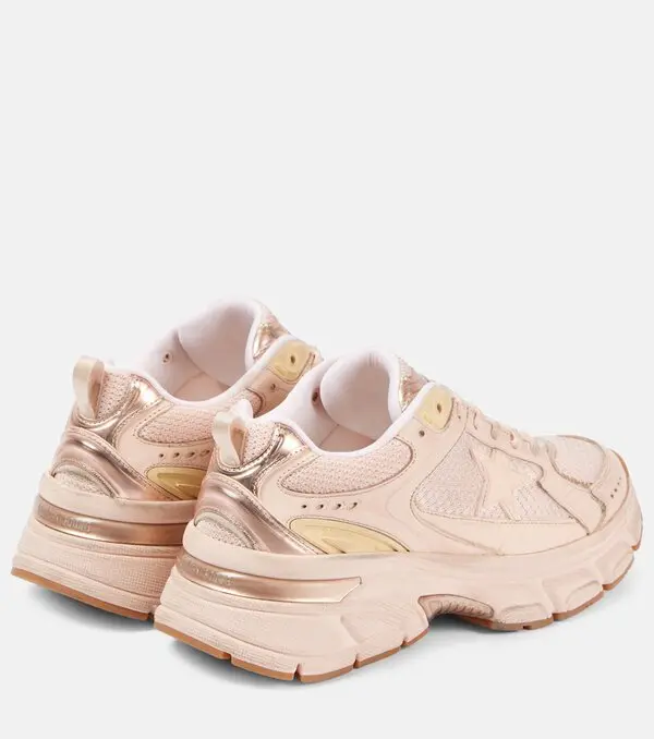 GOLDEN GOOSE Lightstar Mesh And Leather Sneakers - Pink