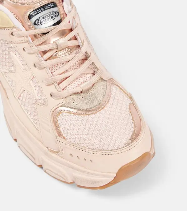 GOLDEN GOOSE Lightstar Mesh And Leather Sneakers - Pink