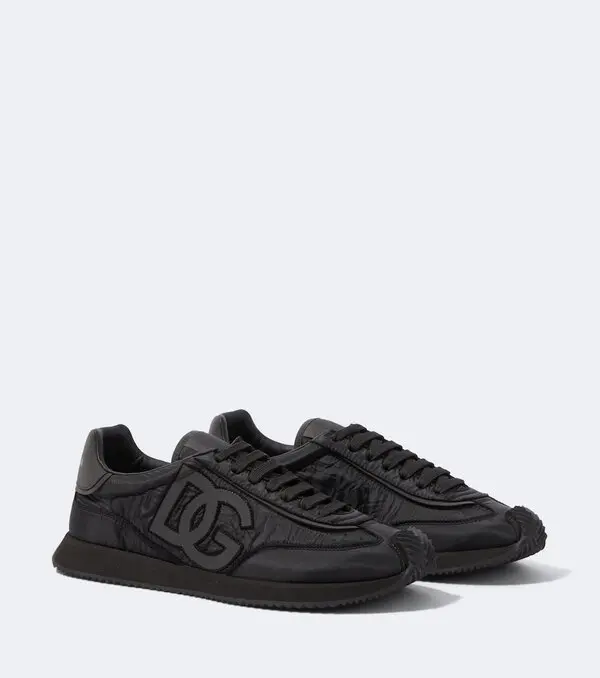 Dolce & Gabbana Dg Leather-trimmed Sneakers - Black