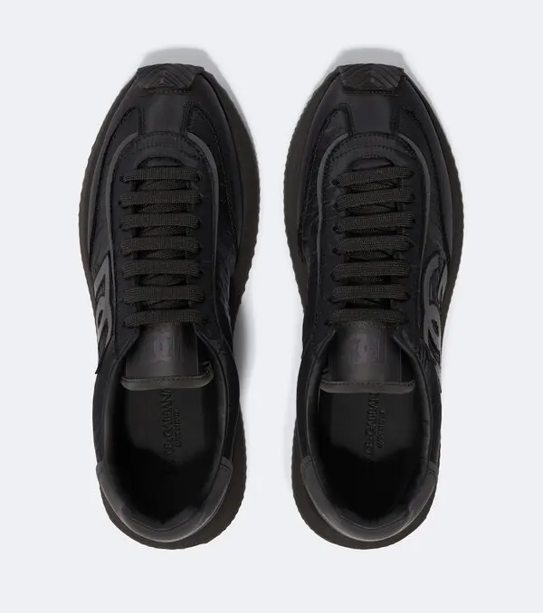Dolce & Gabbana Dg Leather-trimmed Sneakers - Black