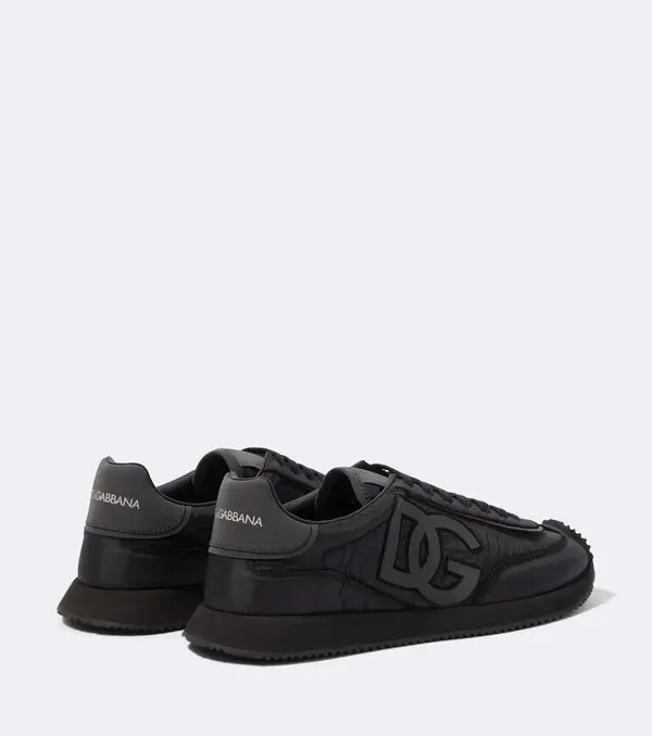 Dolce & Gabbana Dg Leather-trimmed Sneakers - Black