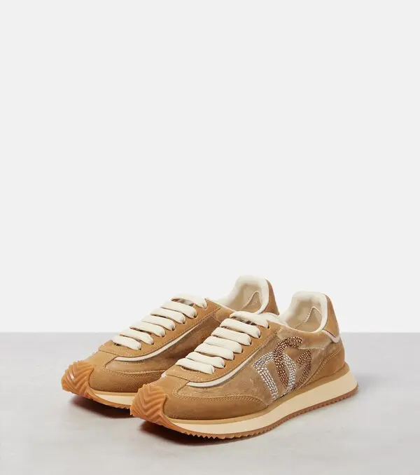 Dolce & Gabbana Dg Leather-trimmed Sneakers - Brown