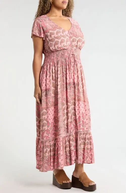 Treasure & Bond Smocked Waist Maxi Dress