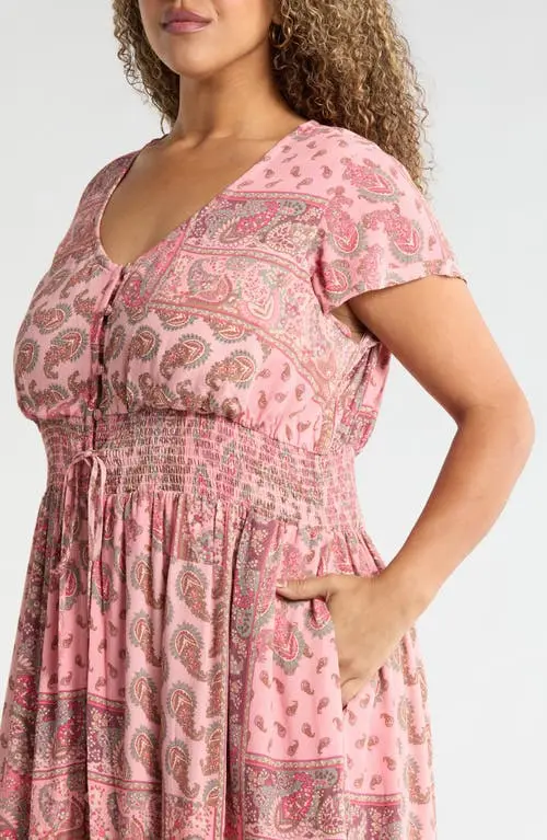 Treasure & Bond Smocked Waist Maxi Dress