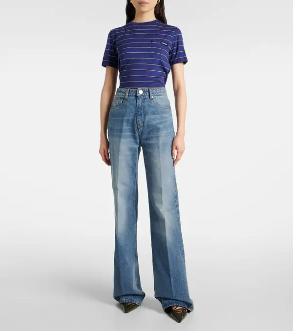 AMI Paris High-rise Flared Jeans - Blue