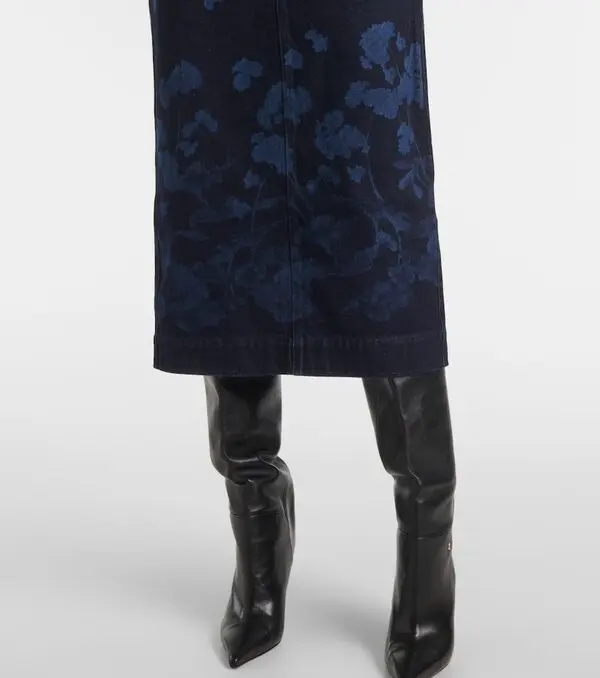 Erdem Floral Denim Midi Dress