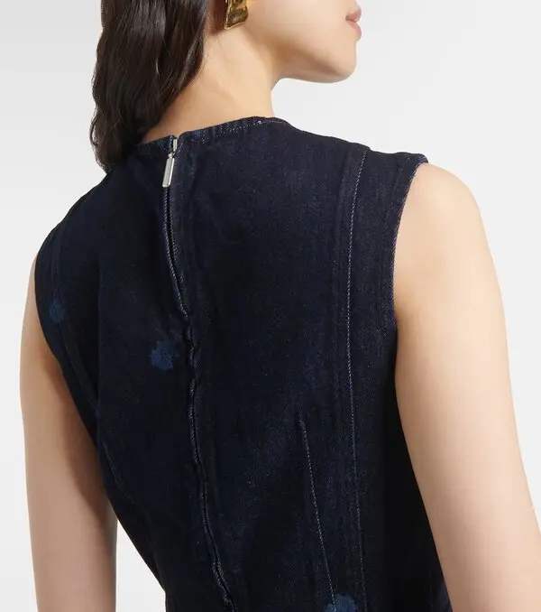 Erdem Floral Denim Midi Dress