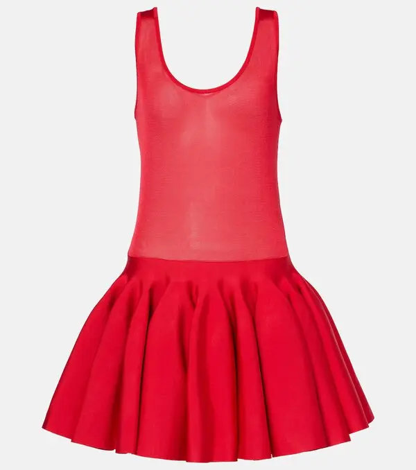 Alaïa Knitted Mini Dress - Red