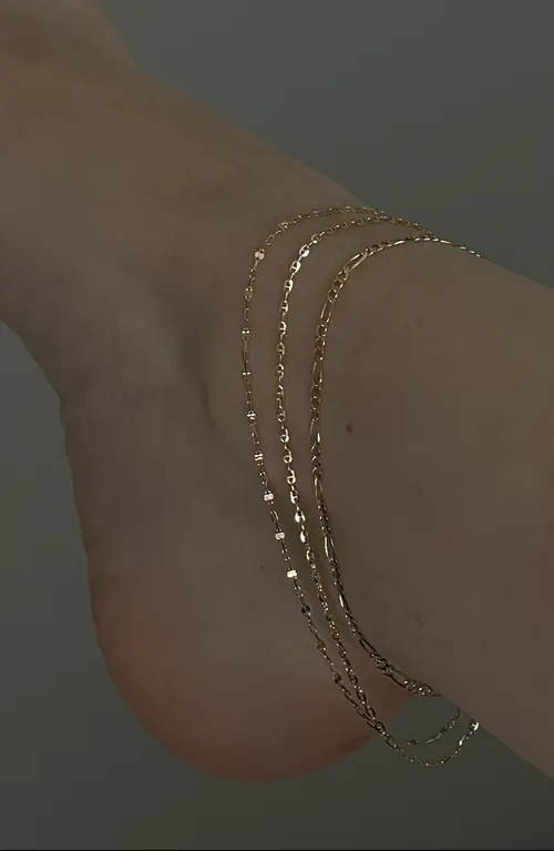 KINN Diamond Cut Rolo Chain Anklet
