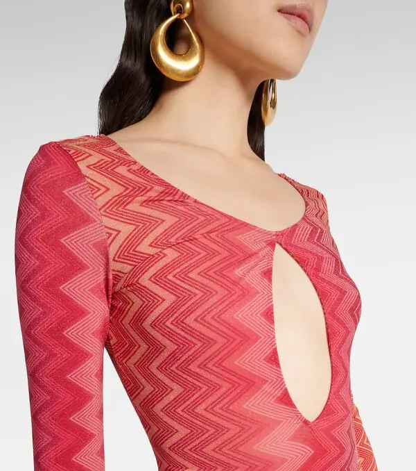 Missoni Chevron Lamé Midi Dress