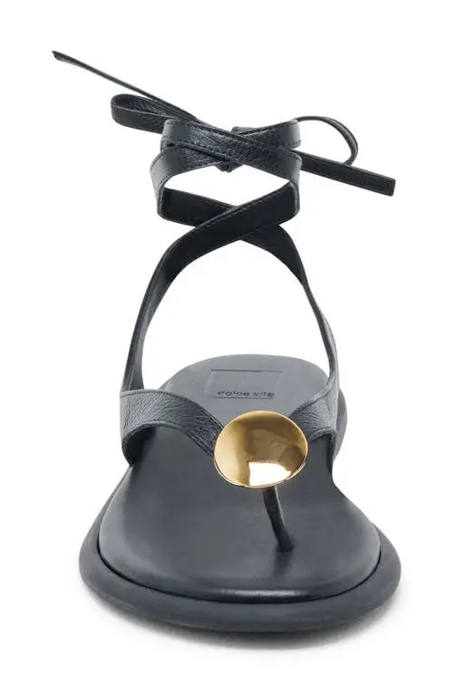Dolce Vita Judy Ankle-wrap Sandal - Black Leather