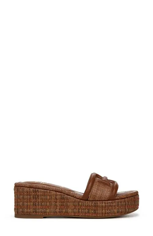 Sam Edelman Pauleena Platform Wedge Slide Sandal - Rich Cognac/ Cuoio