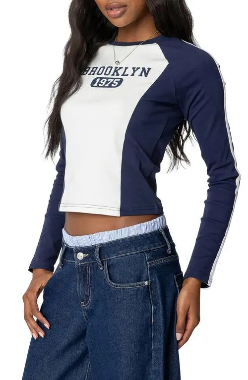EDIKTED Brooklyn Graphic Long Sleeve T-shirt