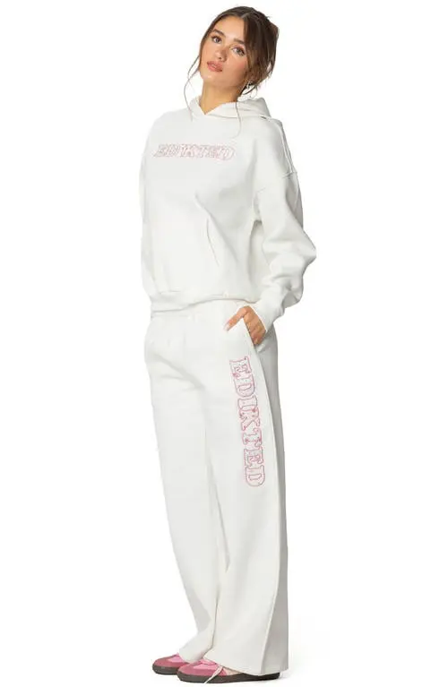 EDIKTED Mili Logo Sweatpants - White