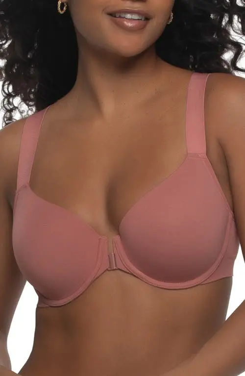 Felina Utopia Front-close Racerback Contour Bra - Withered Rose