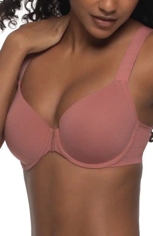 Felina Utopia Front-close Racerback Contour Bra - Withered Rose