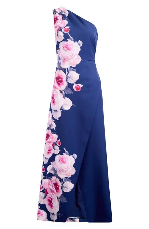 KAY UNGER Carissa One-shoulder Gown
