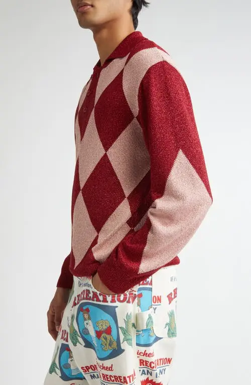 BODE Jockey Metallic Argyle Polo