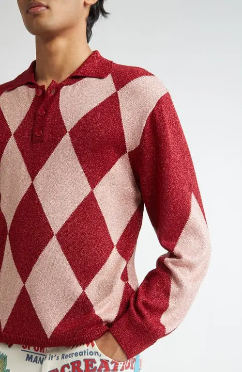 BODE Jockey Metallic Argyle Polo