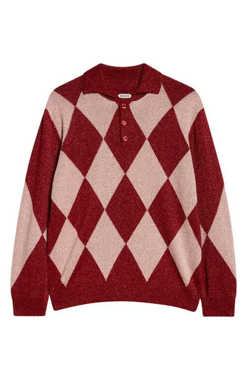 BODE Jockey Metallic Argyle Polo