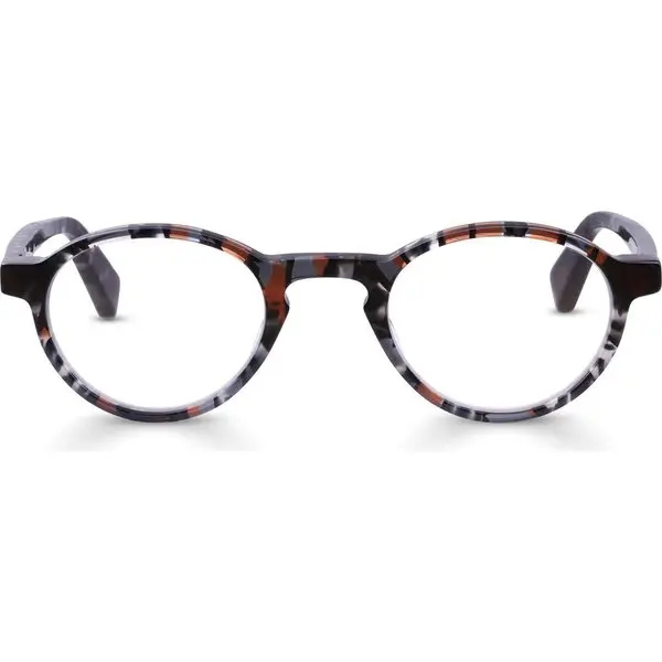 Eyebobs Board Stiff 43mm Round Frame Reading Glasses - Charcoal/hickory Pattern