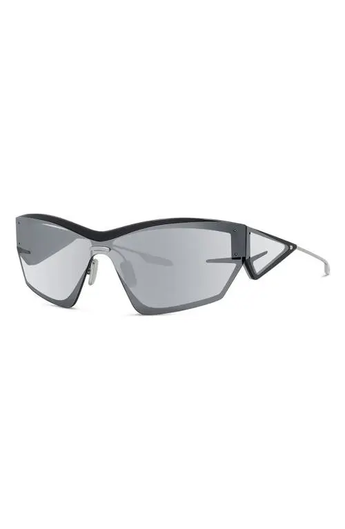 Givenchy Giv Cut Oversized Geometric Sunglasses - Shiny Palladium / Smoke Mirror