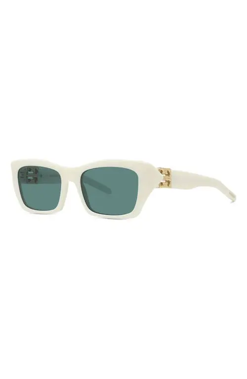 Givenchy 4g Logo Rectangular Sunglasses - White / Green