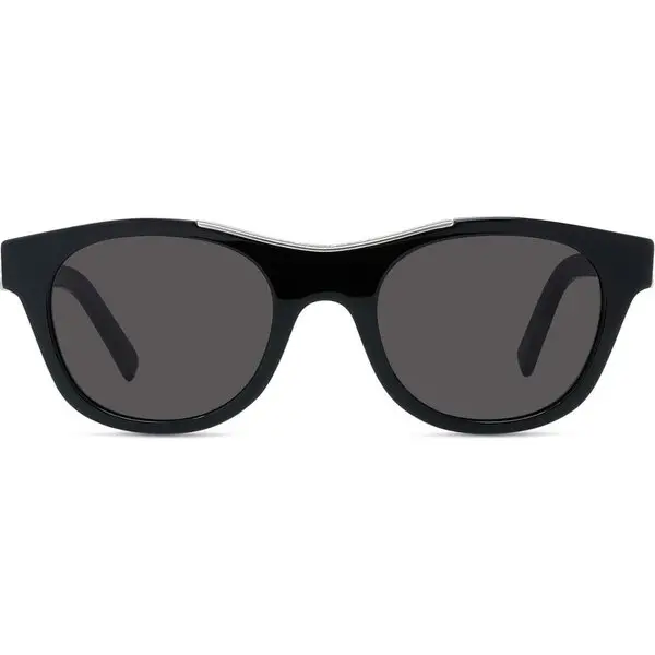 Givenchy 4g 50mm Geometric Sunglasses - Shiny Black / Smoke